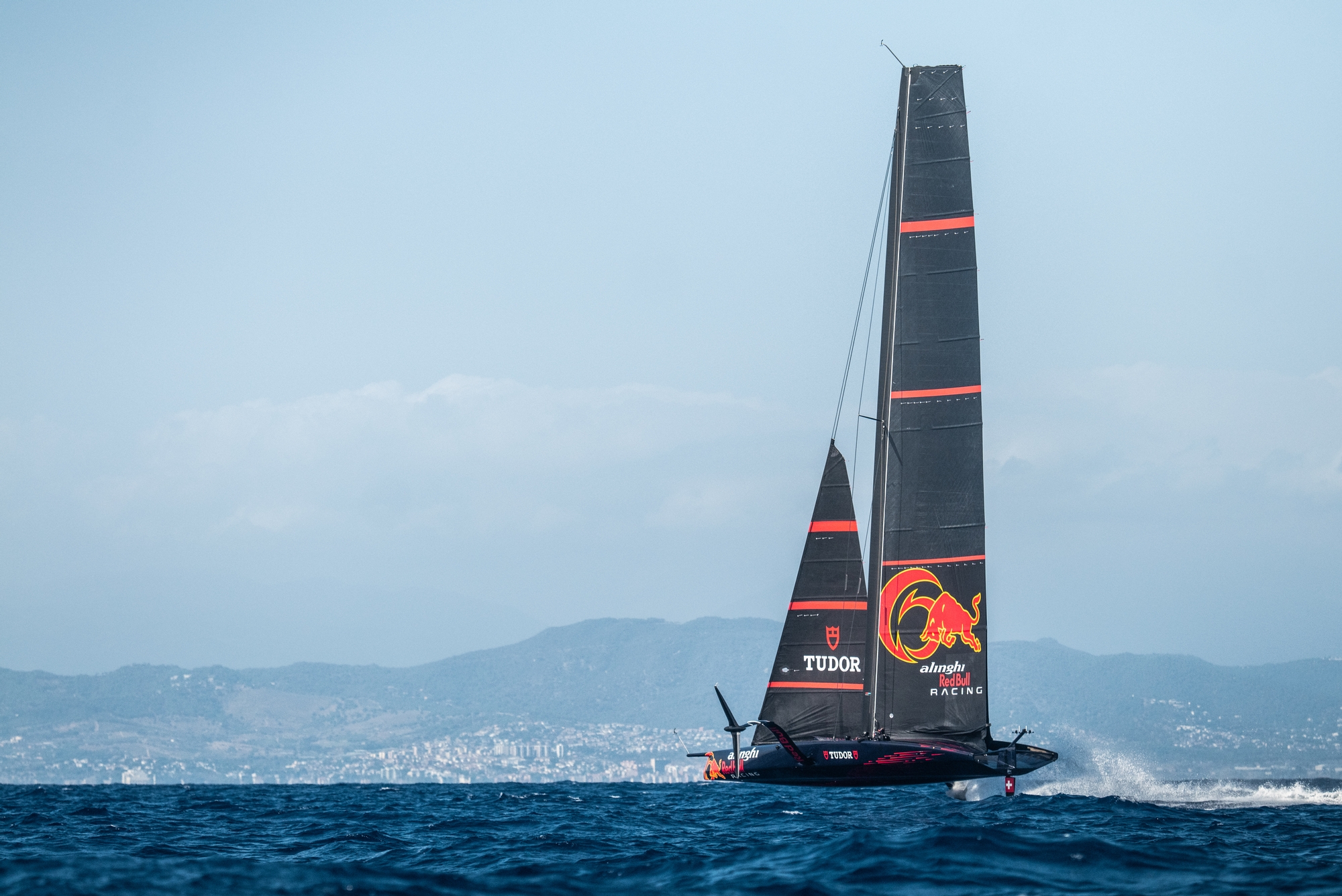 KIWIS LAUNCH THEIR AC40 IN BUMPY WINDY BARCELONA - 37th America's Cup