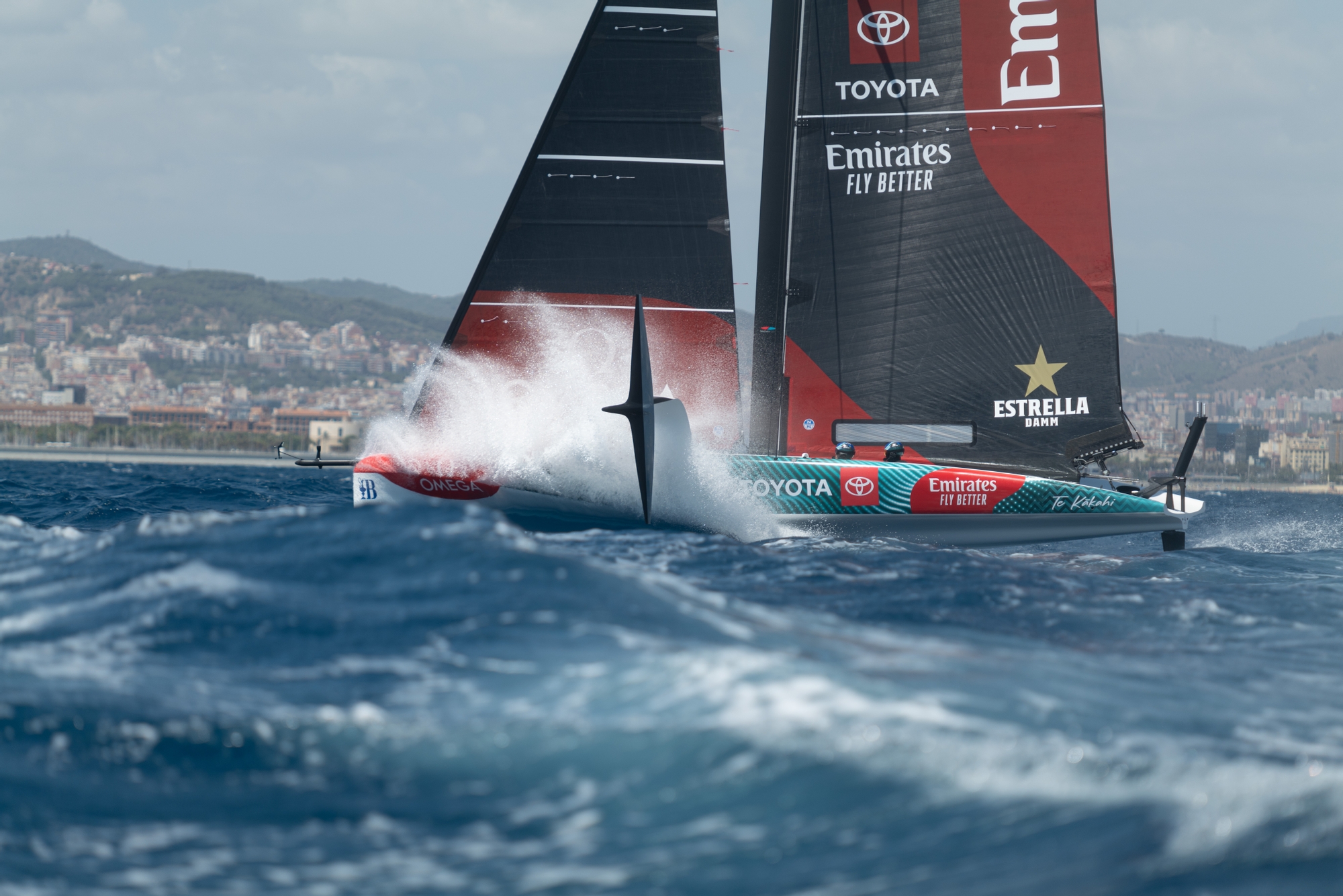 KIWIS LAUNCH THEIR AC40 IN BUMPY WINDY BARCELONA - 37th America's Cup