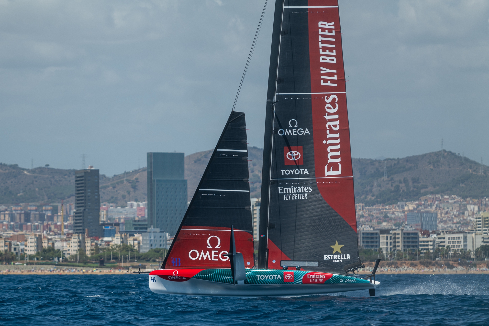 KIWIS LAUNCH THEIR AC40 IN BUMPY WINDY BARCELONA - 37th America's Cup