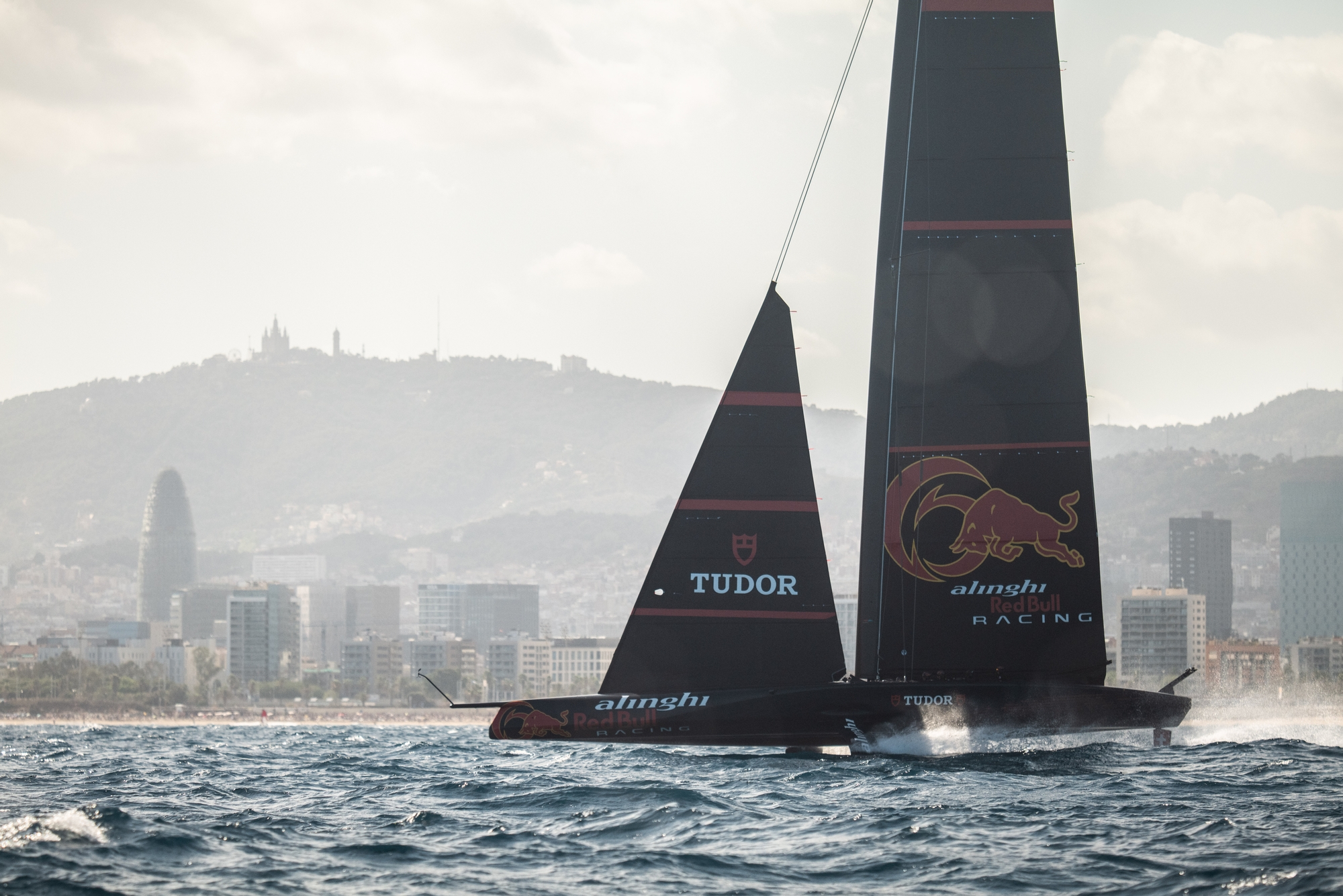 KIWIS LAUNCH THEIR AC40 IN BUMPY WINDY BARCELONA - 37th America's Cup