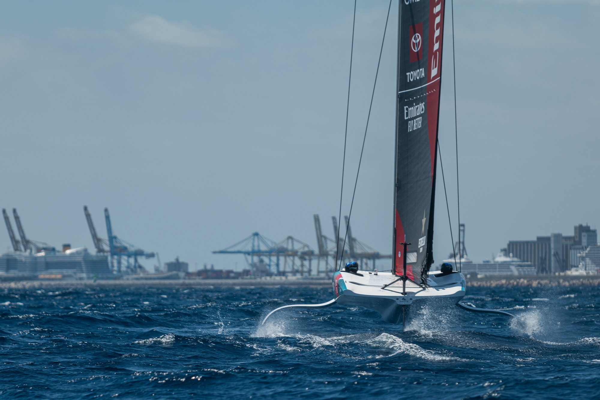 KIWIS LAUNCH THEIR AC40 IN BUMPY WINDY BARCELONA - 37th America's Cup