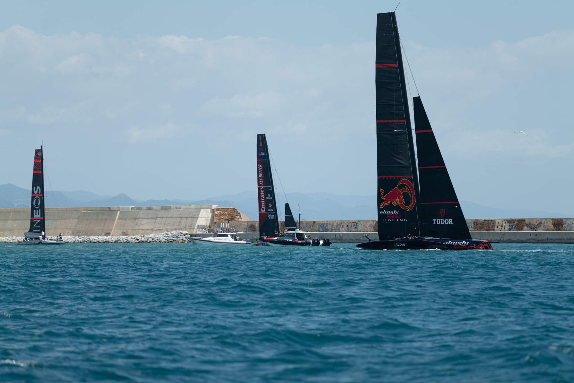 KIWIS LAUNCH THEIR AC40 IN BUMPY WINDY BARCELONA - 37th America's Cup